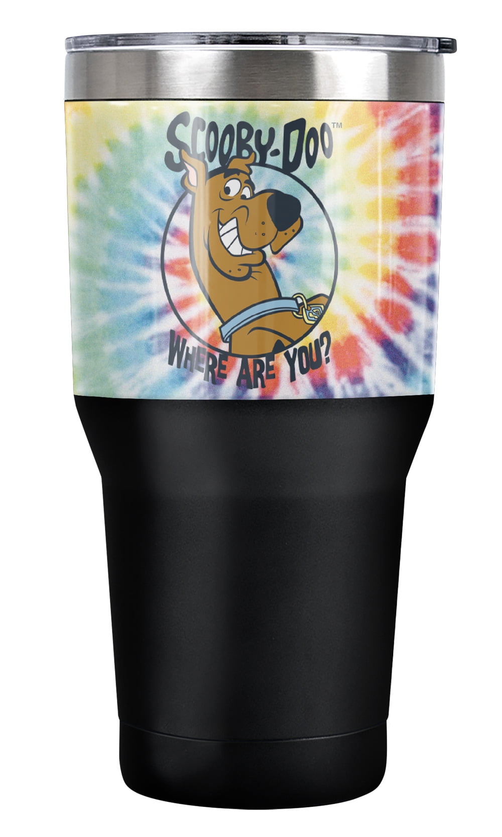 Scooby Doo! Official Tie Dye 30 oz Travel Tumbler, Stainless Steel ...