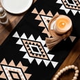 Black White Beige Boho Table Runner, Western Geometric Aesthetic ...