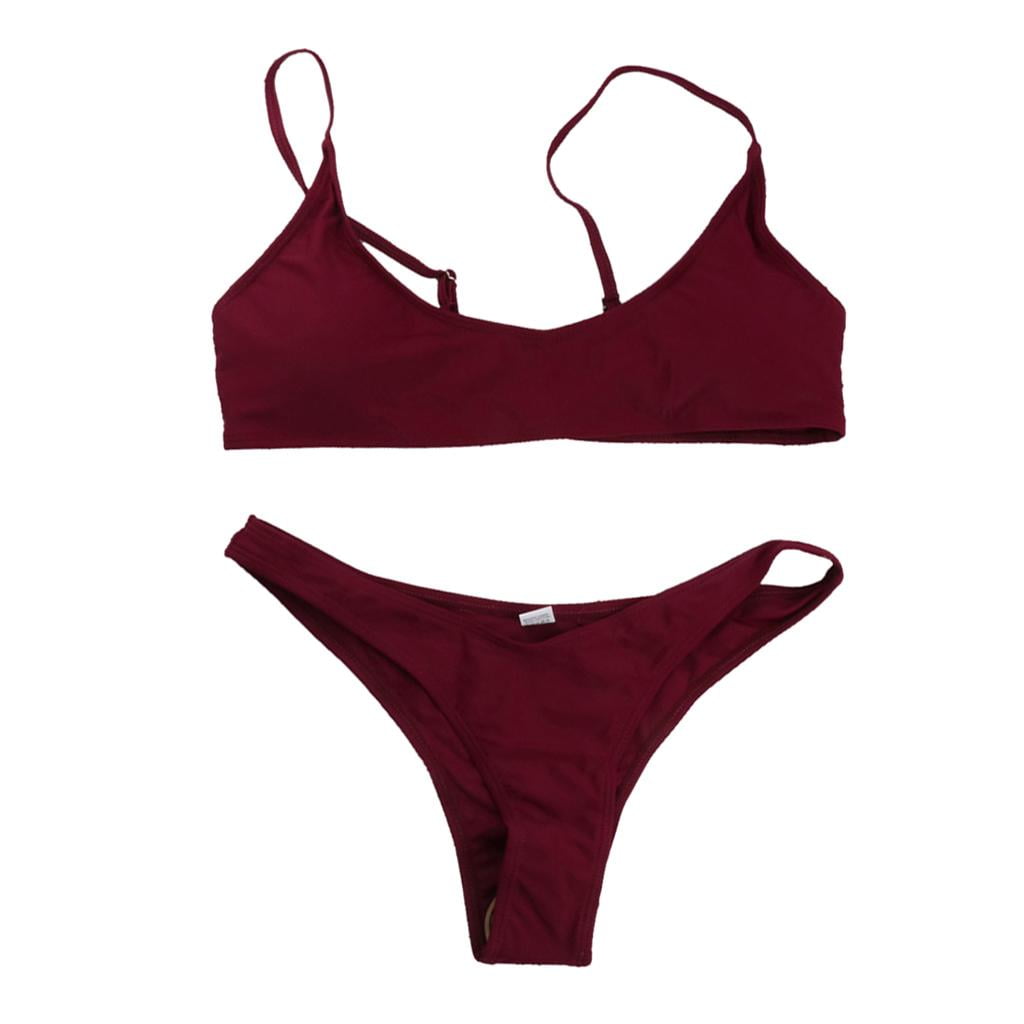 Swimming Two Piece Swimsuits Beachwear Bathing Suit Bra Bottoms M ...