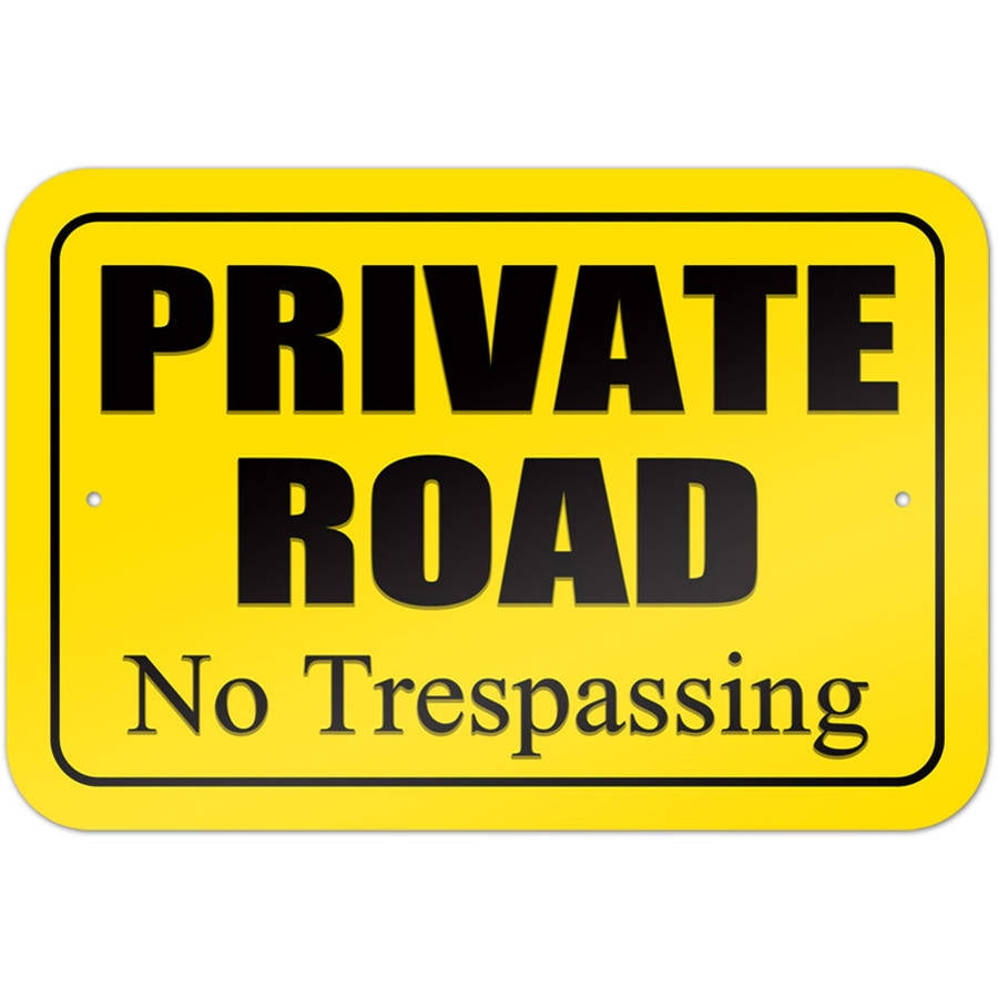 Private Road No Trespassing Yellow Sign - Walmart.com