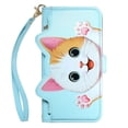 For Apple iPhone 16 Case Cat Pattern Buckle Zipper Wallet 5-card Flip ...