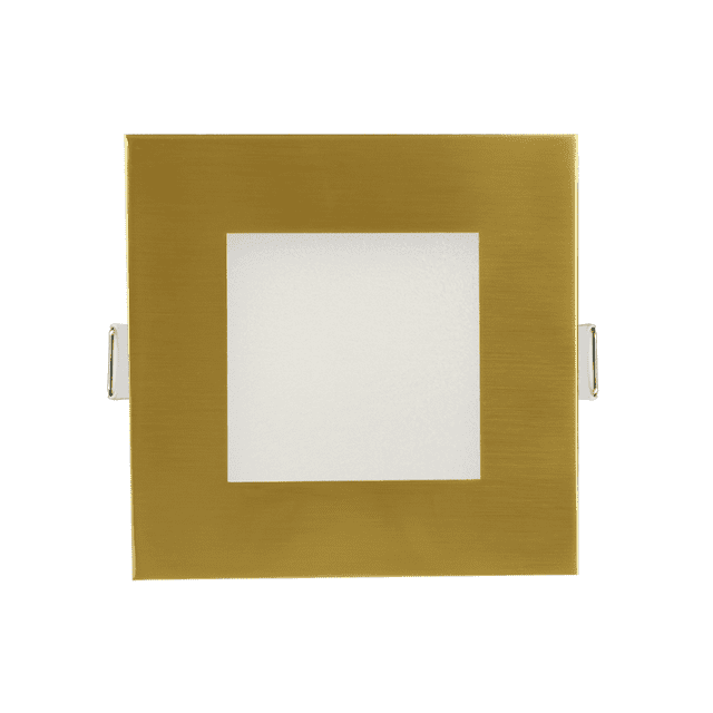 Perlglow 6 inch Slim Square Brushed Brass Downlight Luminaire, Fire ...