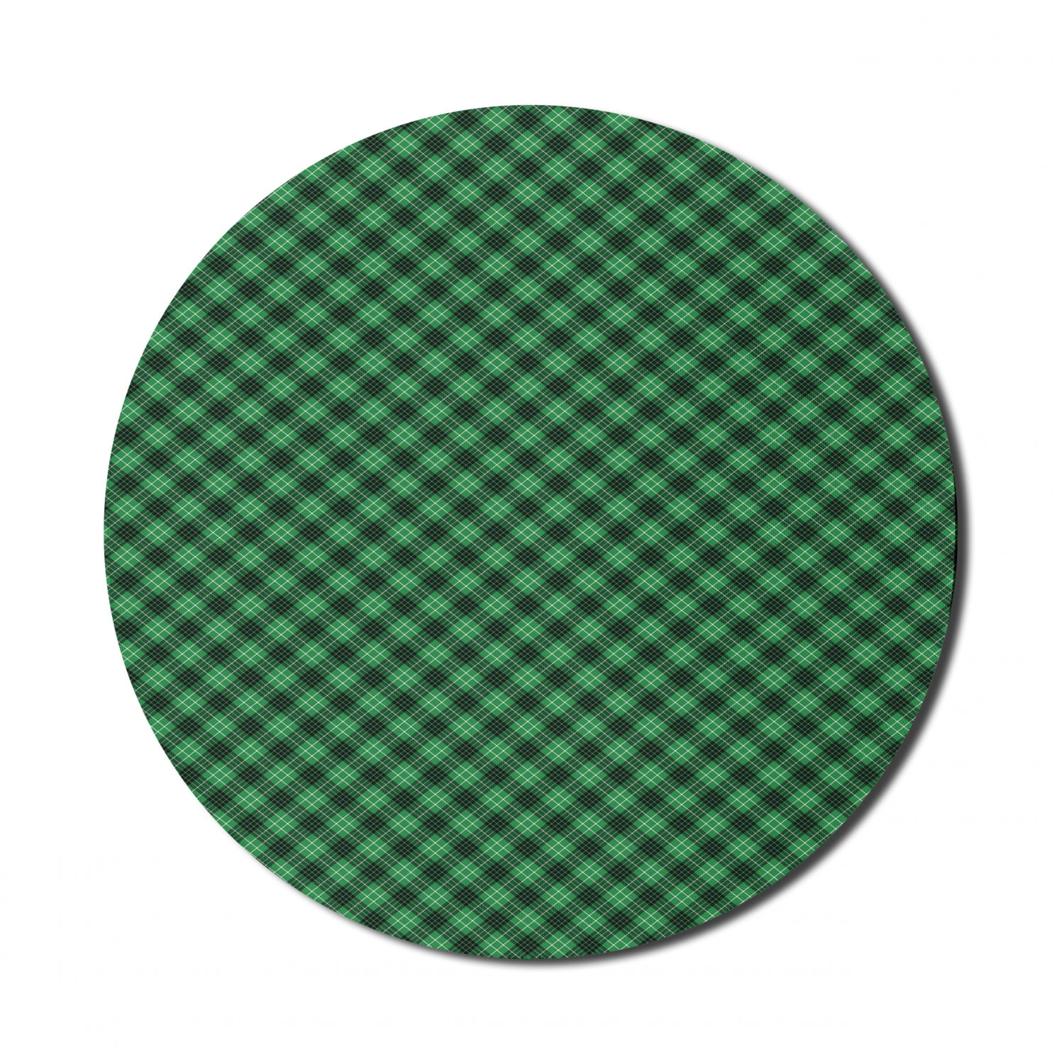 Plaid Mouse Pad for Computers, Diagonal Tartan Vibrant Green Color ...