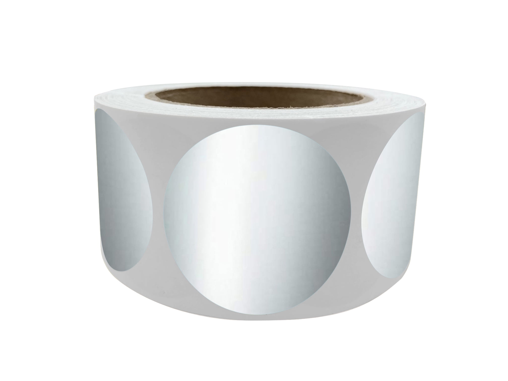 Silver Round Stickers