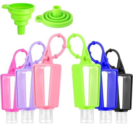 6 Pieces Silicone Travel Keychain Bottles 30 ml/ 1 oz Portable Travel ...
