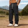 Admvng Cargo Pants for Men Solid Drawstring Workout Stretch Gym ...