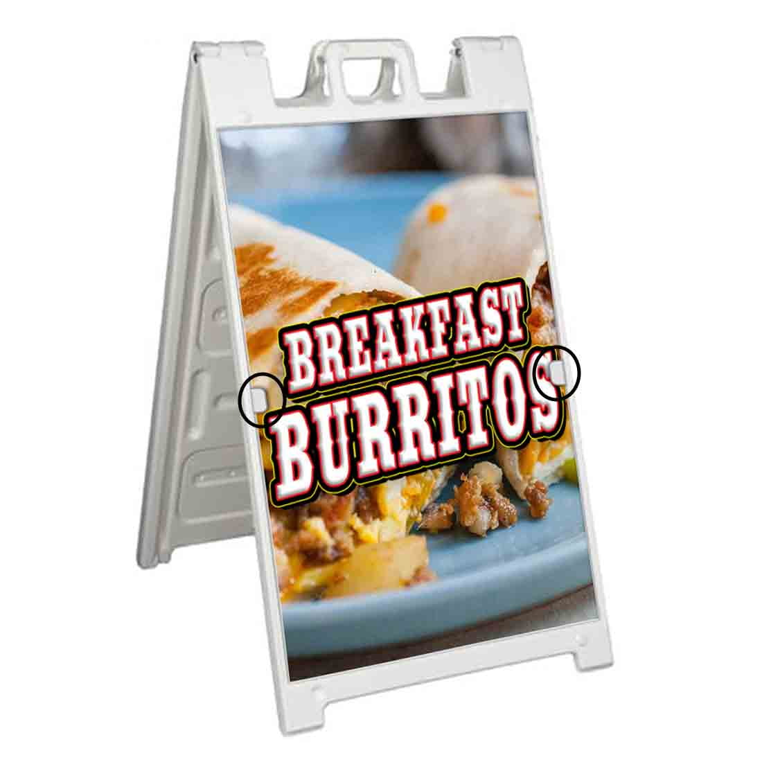 Breakfast Burritos (24" X 36") Deluxe A-Frame Signicade, Includes 2 ...