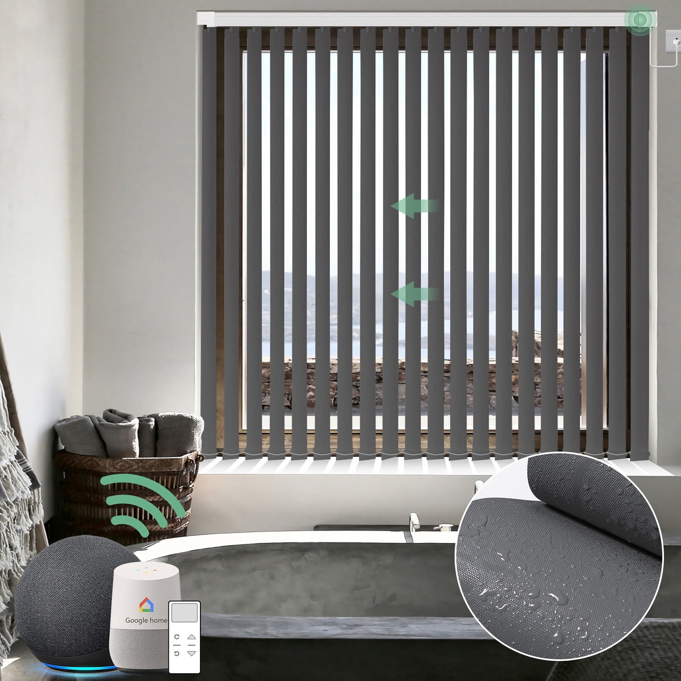 Yoolax Motorized Vertical Blinds Remote Control Wifi Automatic Window ...