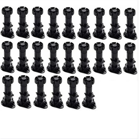 Adjustable Furniture Legs - Set of 24 Black Plastic Cabinet Legs for ...