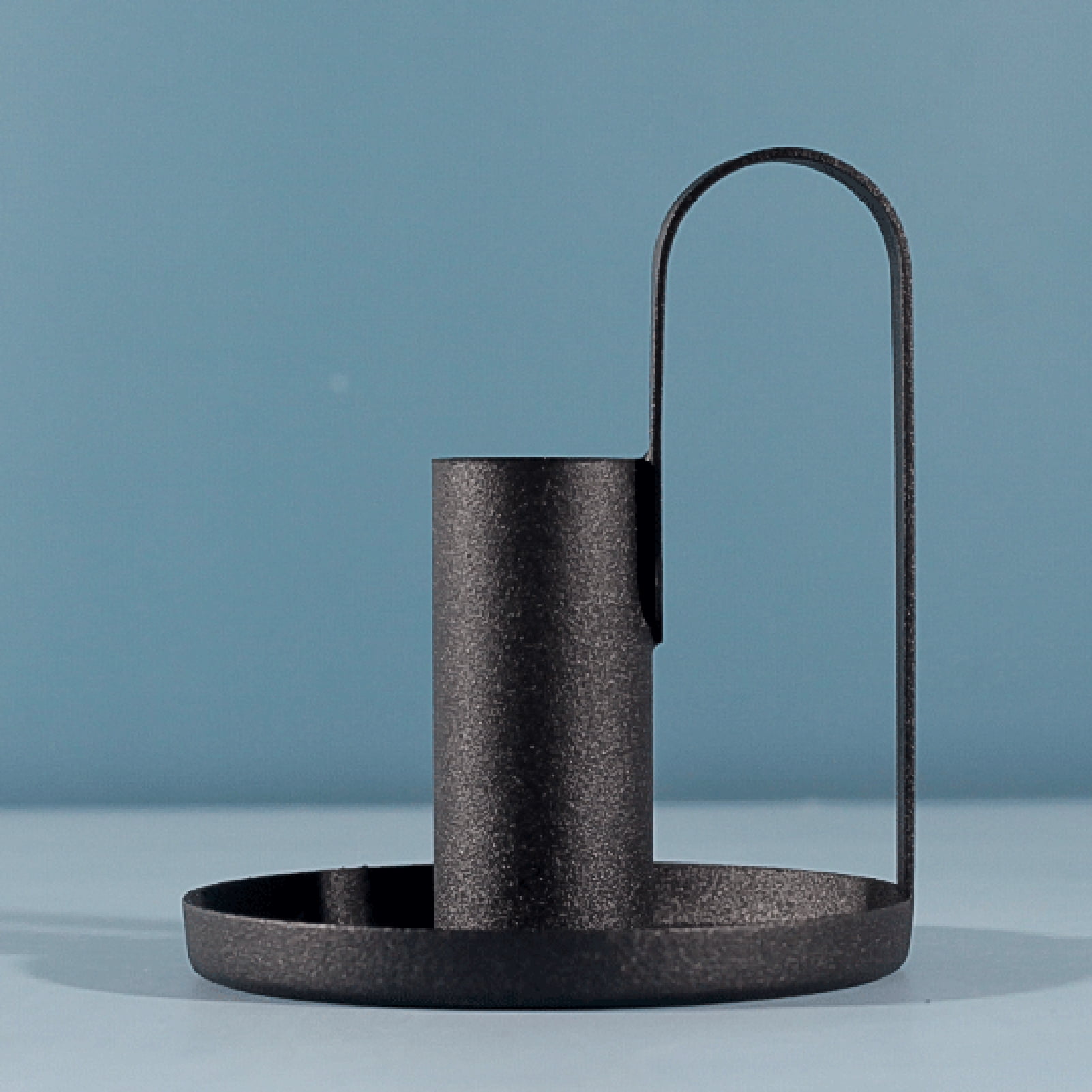 2Pcs Simple Handle Holder Wrought Iron Metal Candle Base Dinner Table ...