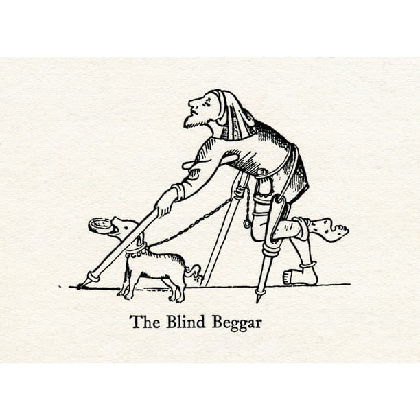 The Blind Beggar After A Medieval Illustration. From The Streets Of ...