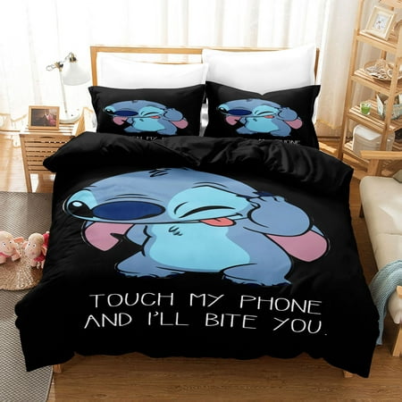 Disney Stitch Ensemble de Literie Drap Taie d'Oreiller Dessin Animé ...