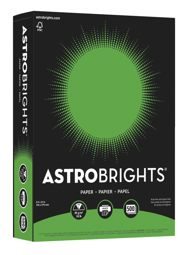 Astrobrights Premium Color Paper, 8-1/2 x 11 Inches, Gamma Green, 500 ...