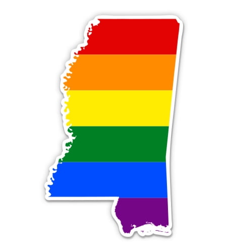 Mississippi Gay Flag State Shape Rainbow Pride LGBT - 12" Vinyl Sticker ...