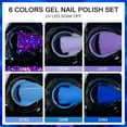 Morovan Gel Nail Polish Kit 6 Colors Gel Nail Polish Kit Purple Blue