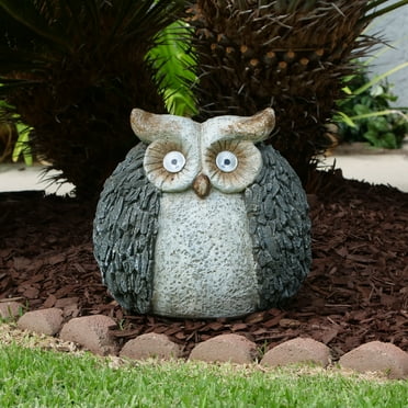 Alpine Corporation 18 inch Outdoor Nature Pals Garden Statue with Solar ...