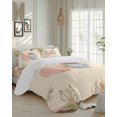 4 Piece Duvet Cover Set Full, Watercolor Coffee Cup Color Block Soft ...
