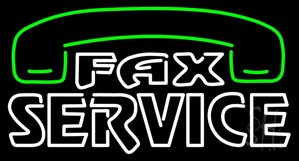 Fax Service 1 LED Neon Sign 13 x 24 - inches, Clear Edge Cut Acrylic ...