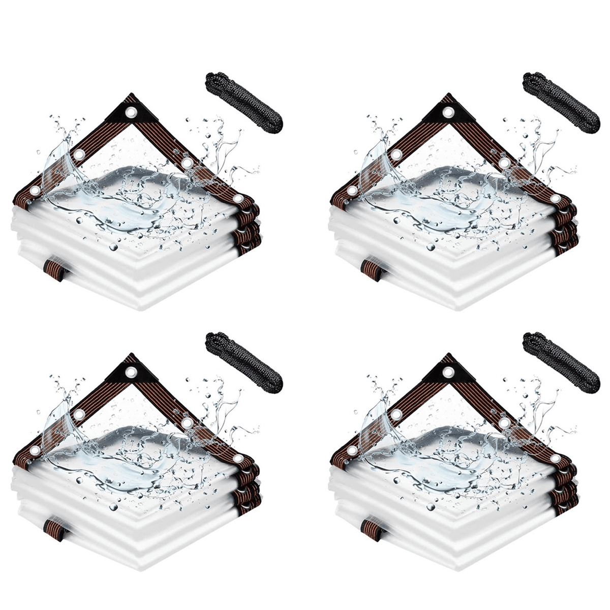 Click here for Unbranded 4pcs 6.6x6.6 Ft Clear Waterproof Tarps... prices