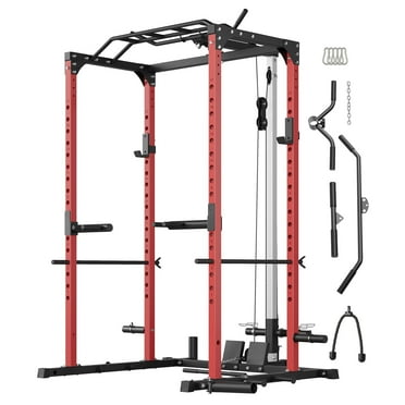 UPGO Power Cage,1200lbs Multi-Function Power Rack with Lat Pulldown and ...