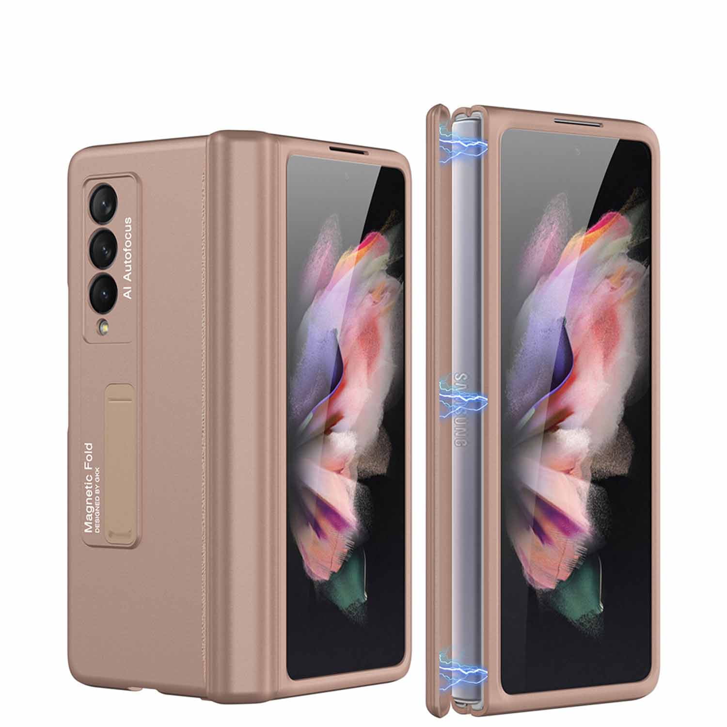 For Samsung Galaxy Z Fold 3 5G Case, TECH CIRCLE Magnetic Folding Stand ...