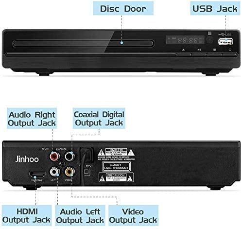 Reproductor de DVD para TV con salida HDMI/ AV, entrada USB, control r ...