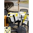 Abstract Lines Square Outdoor Tablecloth with Umbrella Hole Black ...