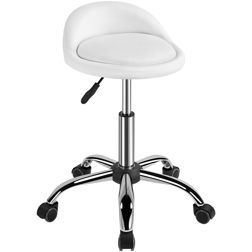 Yaheetech Height Adjustable Rolling Salon Stool , White - Walmart.com