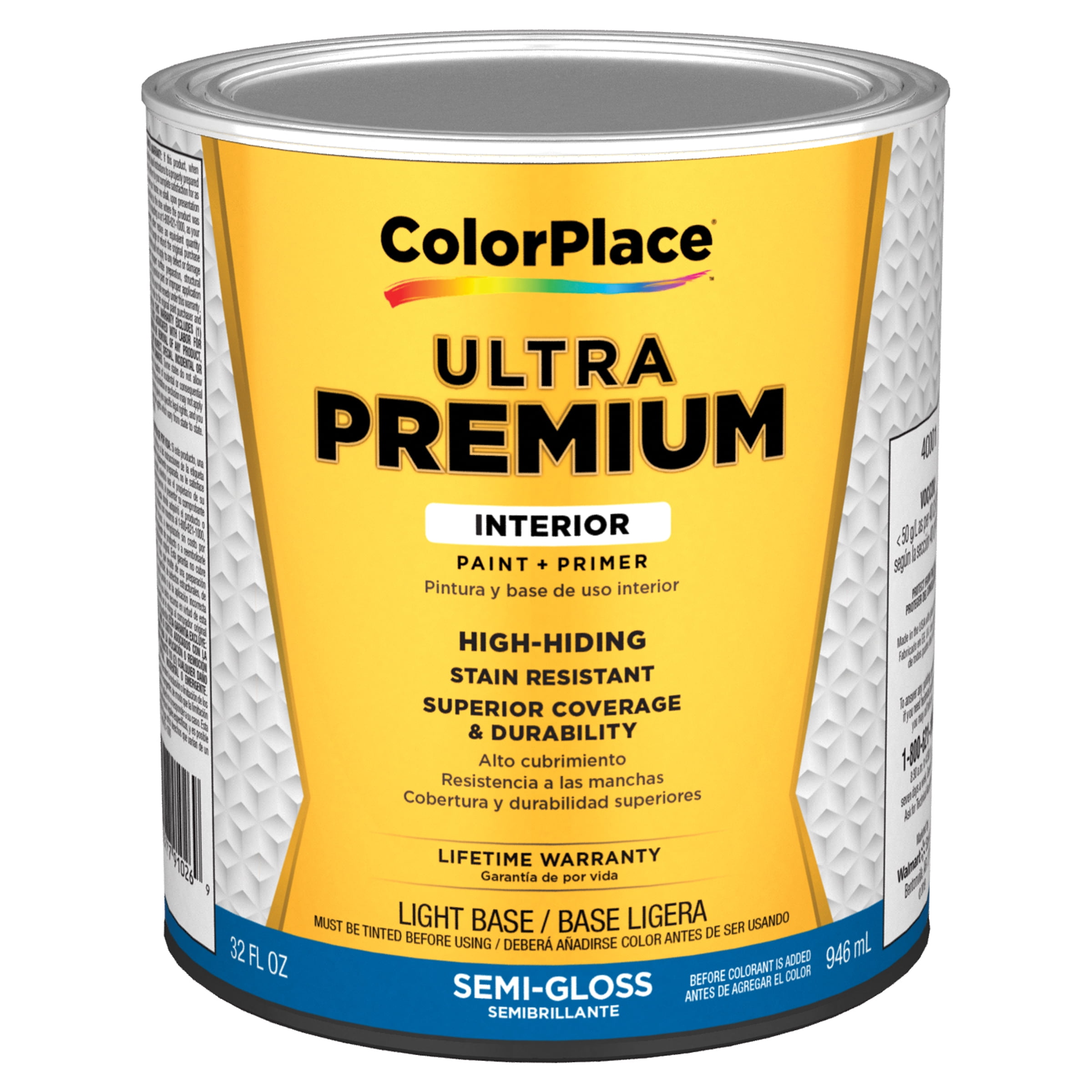 Color Place Ultra Premium Interior Paint & Primer Semi-Gloss Light Base ...