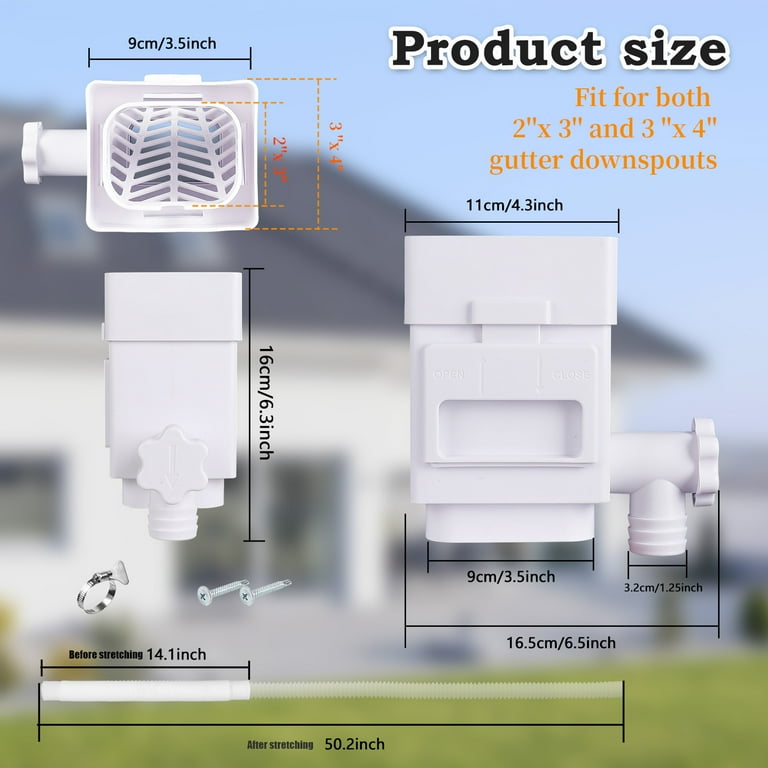 Downspout Rainwater Collection System For 2x3 Inch Gutters Rainwater ...