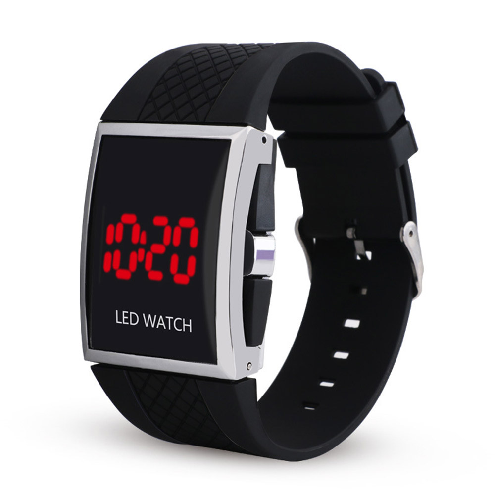 Square Led Digital Watch Time Date Display Simple Wrist Watch Tpu Square Led Digital Watch Time Date Display Simple Wrist Watch Tpu