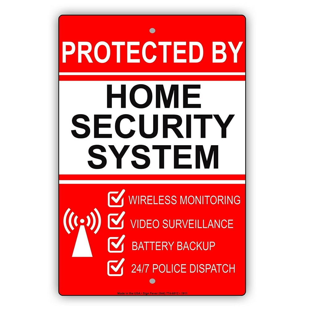 Protected By Home Security System Wireless Monitoring Video ...