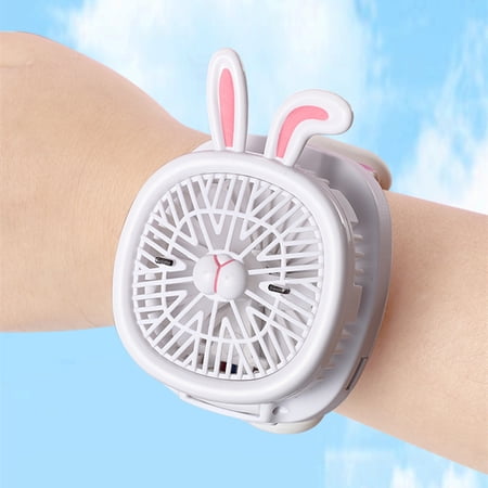 Mini mute USB watch fan portable creative watch fan (cartoon three ...