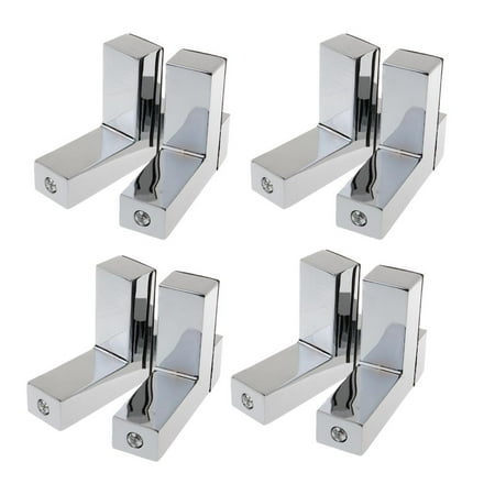 8 pieces Small Wall Mount Frameless Clamp Shelf Brackets Holder 22mm ...