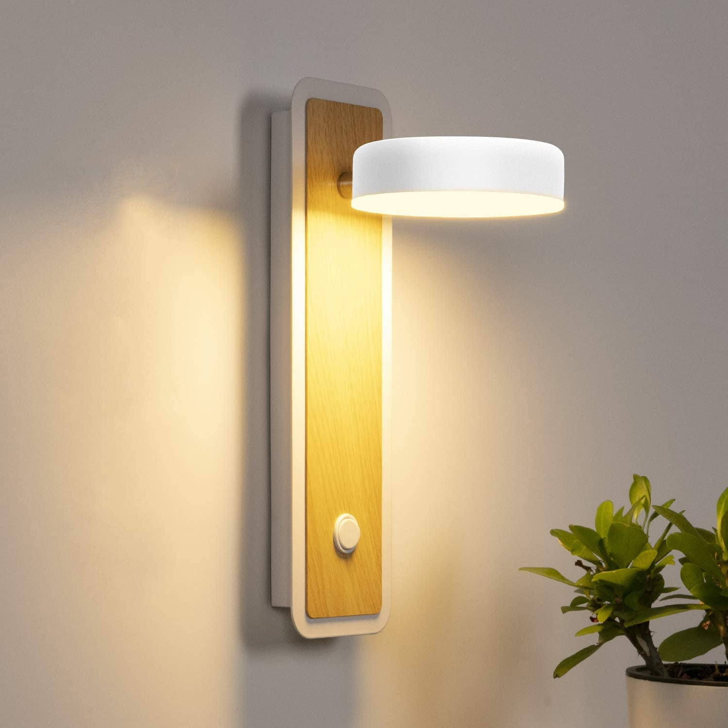 Led Wall Light 12 W Wooden Wall Lamp Indoor Modern Vintage With Switch ...
