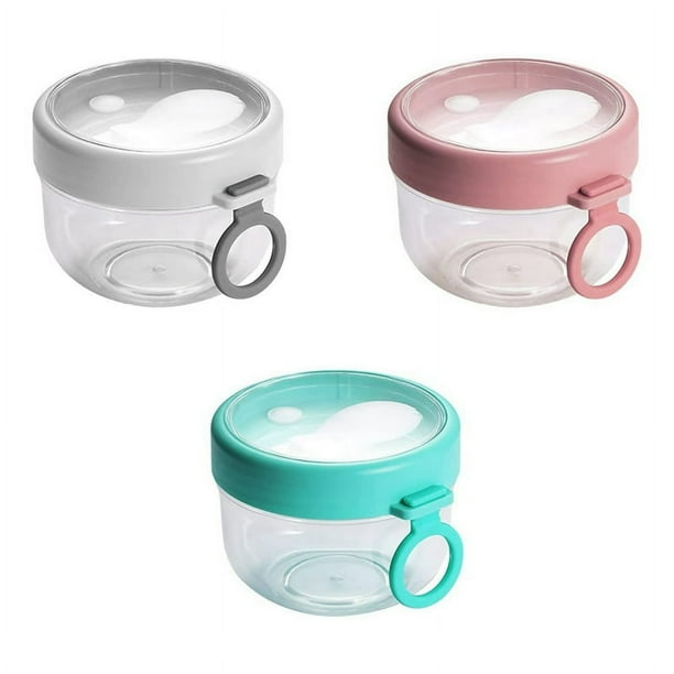 OUSITAID Overnight Oats Container Jars with Lid and Spoon 20Oz Airtight ...