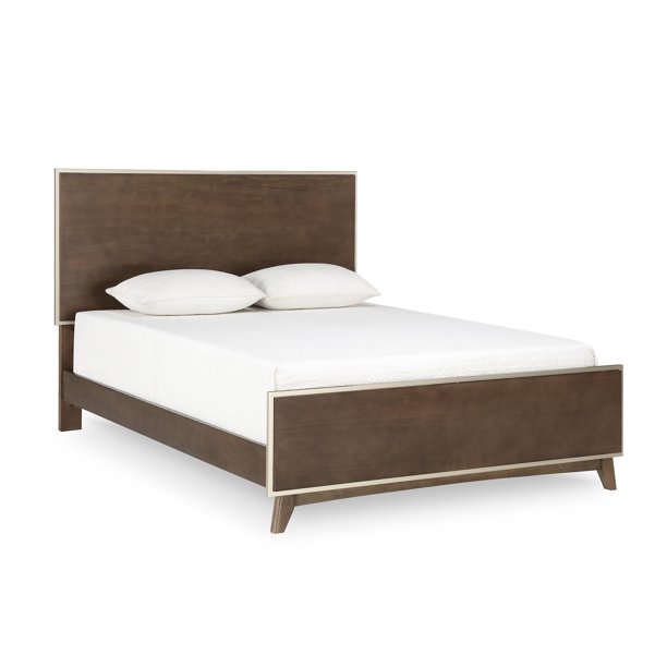 Novogratz Otis Mid-Century Modern Queen Bed, Dark Walnut - Walmart.com ...