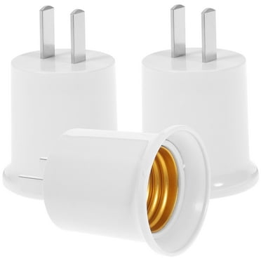 360° Rotatable E26/E27 Light Bulb Socket Adapter, 3-Prong Plug-in ...