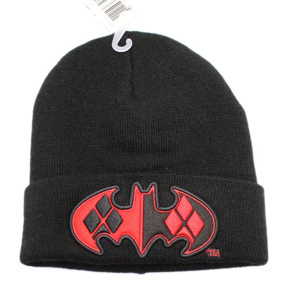 DC Comics Batman Beanie With Red and Black Bat Symbol - Walmart.com ...