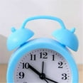 Blue Battery Operated Analog Alarm Clock Round Simple Suitable for ...