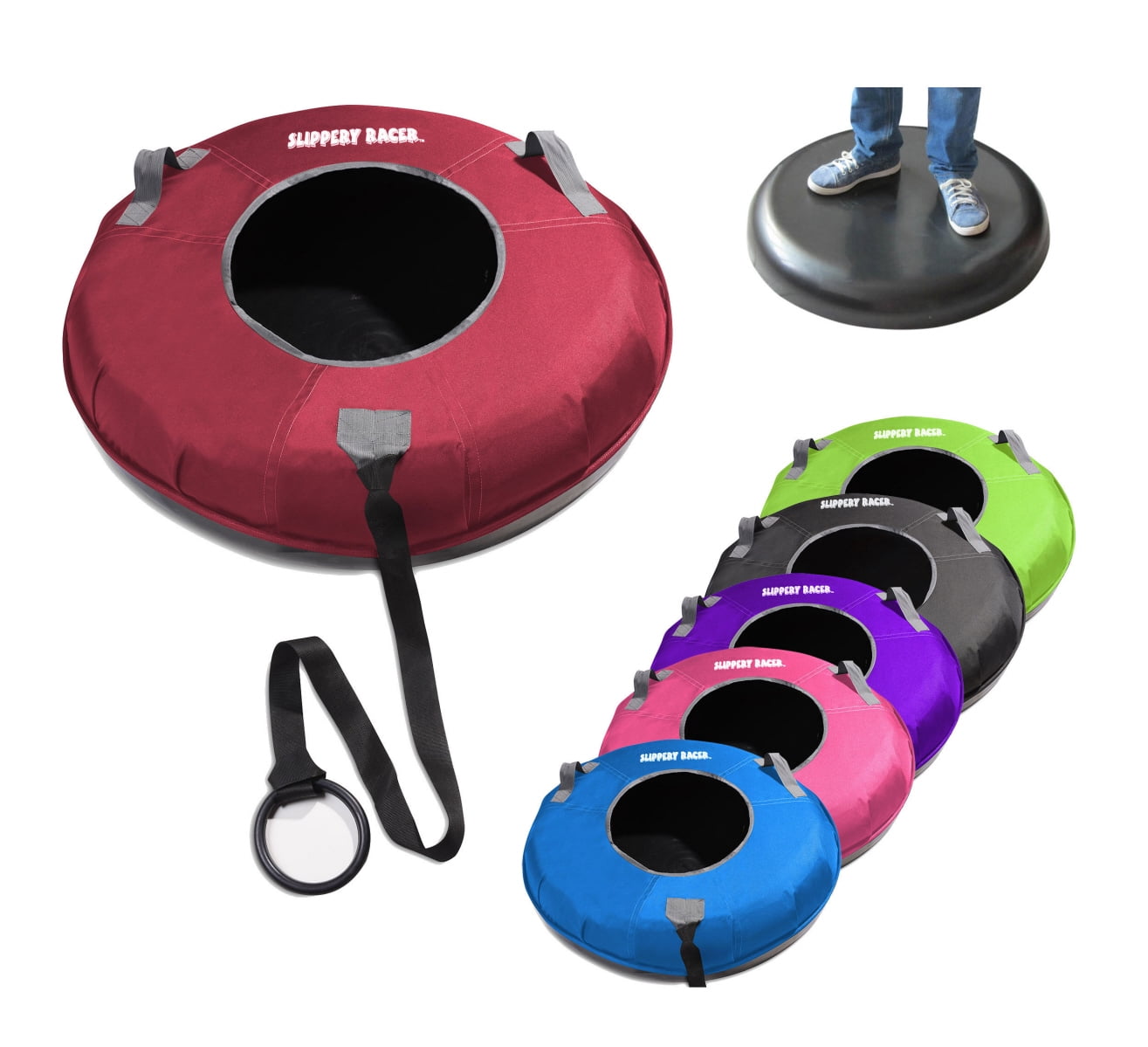 Slippery Racer Grande XL Hard Bottom Inflatable Snow Tube - Walmart.com