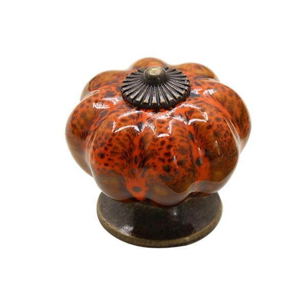 2x Round Pumpkin Shape Ceramic Cabinet Handles Orange - Walmart.ca