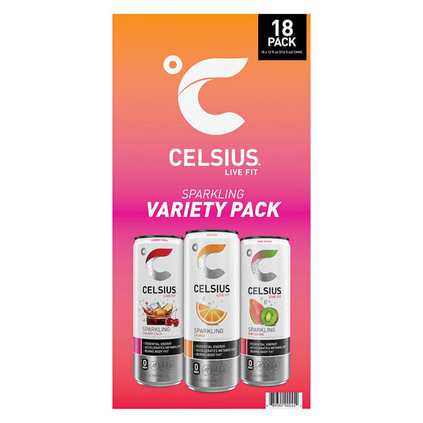 Celsius Energy Drink Variety Pack 12 fl oz Cans, 18 Count Assorted ...