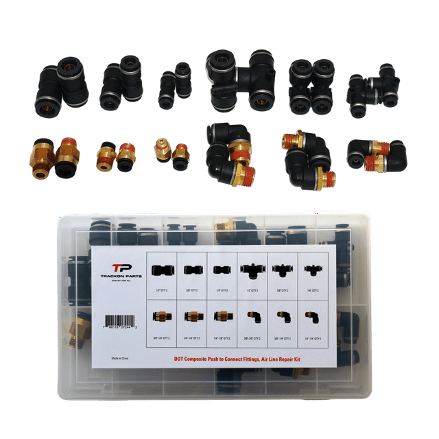 DOT Composite Push to Connect Fittings, 24 Pcs Air Line Repair Kit with ...