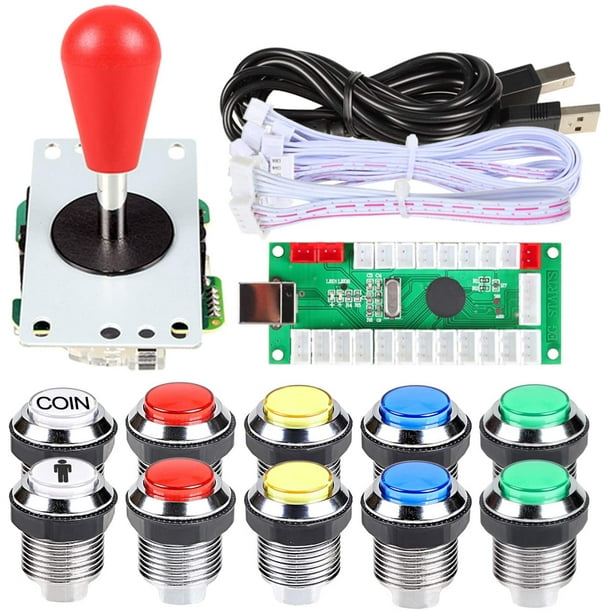ATTOE 1 Player LED Arcade DIY Part Kit USB Encoder to PC Gamepads ...