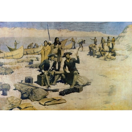 Lewis And Clark On The Columbian River By Frederic Remington. Behind ...