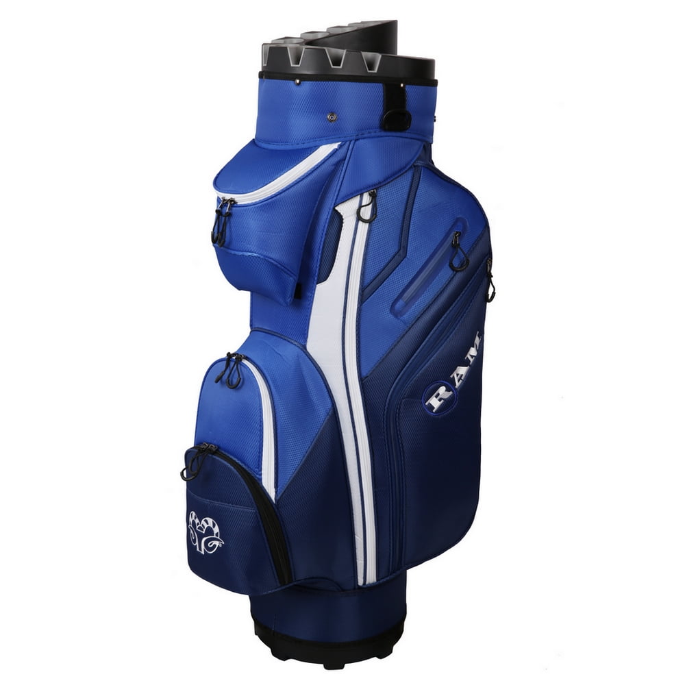 Ram Golf Premium Cart Bag with 14 Way Molded Organizer Divider Top Blue ...