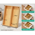 Bamboo Kitchen Drawer Organizer Boxes – Stackable Wood Silverware ...