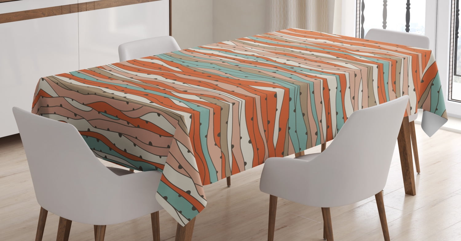 Ambesonne Abstract Tablecloth Rectangular Table Cover, Contemporary ...