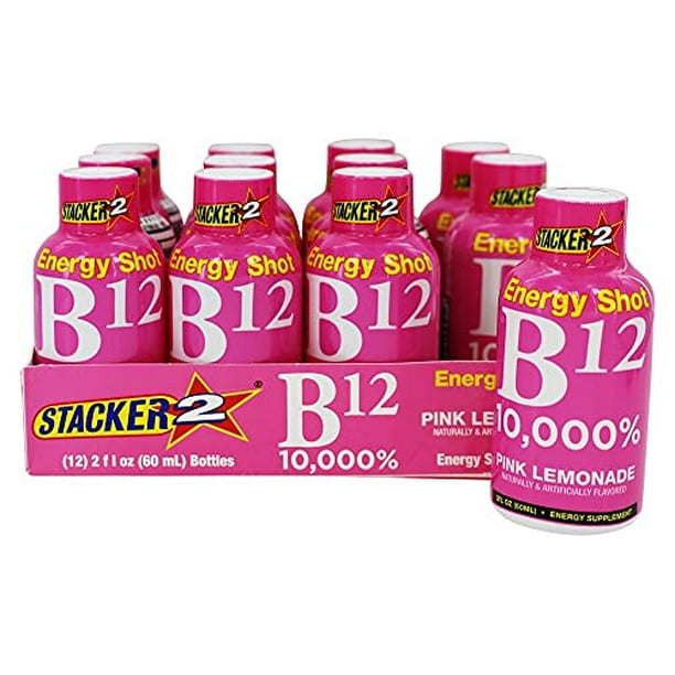 Stacker 2 Pink Lemonade B12 Energy Shot, 2oz (12 Pack) | Walmart en línea